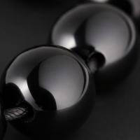 China Natural Black Obsidian Bracelet 8mm Round Beads for Protection for sale