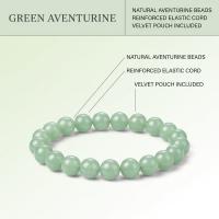 China Natural Green Aventurine Bracelet 8mm Round Beads for Good Luck for sale