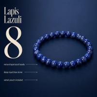 China Natural Lapis Lazuli Crystal Bracelet 8mm Beads for Wisdom Focus for sale