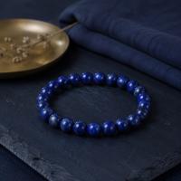 China Natural Lapis Lazuli Crystal Bracelet 8mm Beads for Wisdom Focus for sale