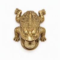 China Handmade Brass Three Legged Toad Jin Chan Charm 8cm for Wealth Luck for sale
