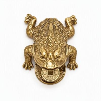 China Handmade Brass Three Legged Toad Jin Chan Charm 8cm for Wealth Luck for sale