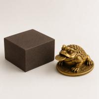 China Handmade Brass Three Legged Toad Jin Chan Charm 8cm for Wealth Luck for sale