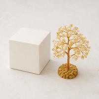 China Natural Citrine Crystal Money Tree 18cm Feng Shui Charm for Wealth for sale