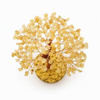 China Natural Citrine Crystal Money Tree 18cm Feng Shui Charm for Wealth for sale