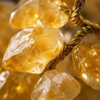 China Natural Citrine Crystal Money Tree 18cm Feng Shui Charm for Wealth for sale