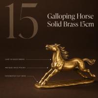China 2026 Year of the Horse Brass Figurine 15cm Feng Shui Charm for Success for sale