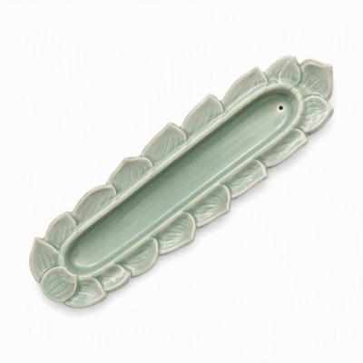 China Porcelain Lotus Incense Stick Holder 22cm for Meditation Altar for sale