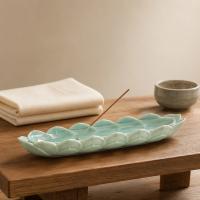 China Porcelain Lotus Incense Stick Holder 22cm for Meditation Altar for sale