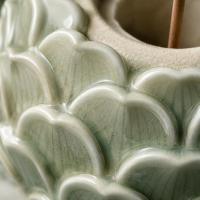 China Porcelain Lotus Incense Stick Holder 22cm for Meditation Altar for sale