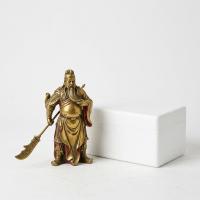 China Handmade Brass Guan Yu Statue 20cm for Wealth and Loyalty Altar for sale