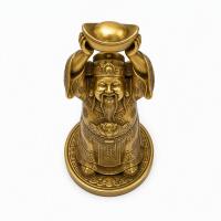 China Brass Cai Shen Wealth God Statue 25cm for Home Altar Prosperity for sale