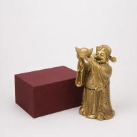 China Brass Cai Shen Wealth God Statue 25cm for Home Altar Prosperity for sale