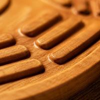China Hand Carved Peach Wood Bagua Wall Plaque 30cm for Door Protection for sale