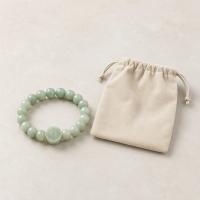 China Natural Green Jade Taoist Bracelet with Taiji Bagua Beads 10mm for sale