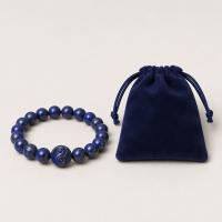 China Natural Lapis Lazuli Taoist Bracelet with Yin Yang Charm 10mm for sale