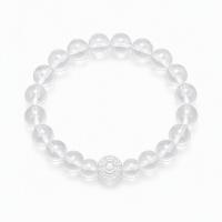 China Natural Clear Quartz Taoist Bracelet with Hand Carved Bagua Pendant 10mm for sale