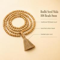 China Natural Bodhi Seed 108 Mala Prayer Beads with Cotton Tassel 8mm for sale