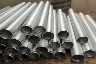 China 304 Stainless Steel V Shaped Wedge Wire Screen Pipe 219mm All Welded Round Tubing for sale