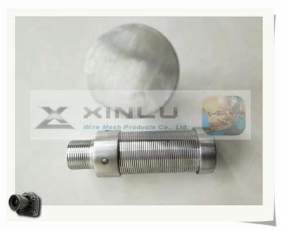 China SS316L Wedge Wire Water Filter Nozzle 57mm OD 55mm Screen Length M24 Thread for sale