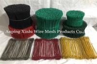 China PVC Coated Double Loop Tie Wire Galvanised 1.2mm x 16cm Binding Bar Tie Wire for Bag Closures for sale