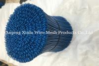 China PVC Coated Blue Double Loop Tie Wire Q195 BWG16 160mm Length for Rebar Binding for sale