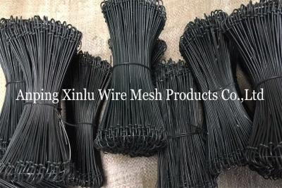 China PVC Coated Double Loop Bale Tie Wire 1.4mm x 100mm Q235 Black Annealed Rebar Binding Wire for sale