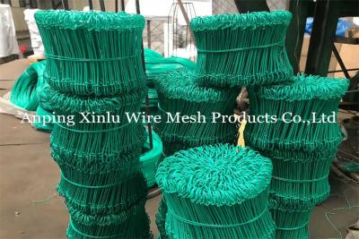 China 6 Inch PVC Coated Double Loop Tie Wire 1.0mm 16 Gauge Anti Rust Baling Wire 1000 Pcs for sale