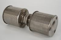 China Stainless Steel Wire Wrap Screen Nozzle Double Head Filter 82mm 0.2-0.5mm Slot for sale
