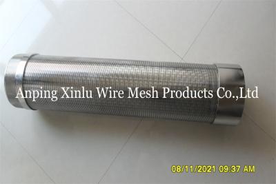 China Stainless Steel 304 1.0mm Slot Vee Wrapped Water Well Screen Pipe 300mm Diameter Male Female Threaded for sale