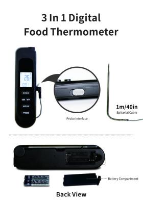 China Infrared Foldable Instant Read Digital Thermometer With Extended Wired Probe for sale