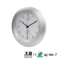 China 3 In 1 Indoor Outdoor Clock Thermometer Hygrometer Weather Station Aluminium Frame for sale