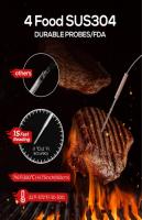 China Four Probes Digital Instant Read Bbq Meat Thermometer Bluetooth Wireless Meat Thermometer for sale