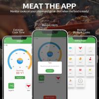 China Long distance 150m Remote Smart Bbq  Thermometer Instant Read Digital Bluetooth 5.0 Wireless Meat Thermometer 10 Modes  Meat Thermometer for sale