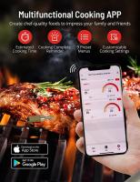 China Digital Wireless Meat Thermometer Bluetooth Remote Tuya App Monitor Smart BBQ Thermometer Temperature Measuring Gadget for sale