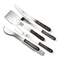China 2.5mm Thickness Personalized BBQ Tools , Barbecue Grill Set With Premium Wood Handle for sale