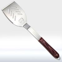 China 3 Pieces BBQ Bbq Utensils Kit Wood Handle Spatula Fork Tong Easy To Wash for sale