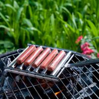 China Easily Cleaned BBQ Tools 5 Section Brat Griller Hot Dog Sausage Roller Rack for sale