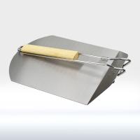 China Silver Color Grill Utensil Set , Stainless Pizza Peel With Folding Bamboo Handle for sale