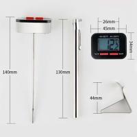 China Instant Read Waterproof Digital Thermometer Black Color With IPX4 Folding Probe for sale