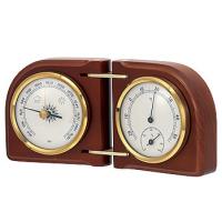 China Wooden Frame Barometer Temp Humidity Monitor 262g Weight Hanging Style for sale
