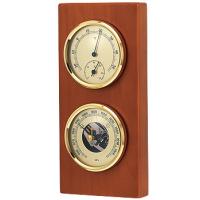 China Wooden Frame Barometer Temp Humidity Monitor 262g Weight Hanging Style for sale