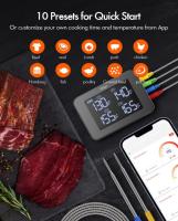China SS304 Grill / Barbecue Meat Thermometer Bluetooth Remote Monitor with 4 probes for sale