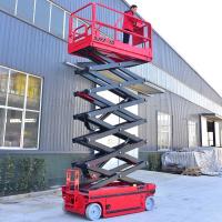 China Aerial Work Platform 320kg 350kg Self Propelled Hydraulic Scissor Lift Platform Table 8m 12m 10m Electric Scissor Lift Truck for sale