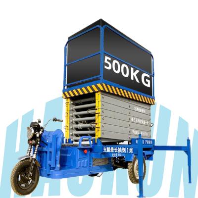 China CE ISO Certified 500kg Load 14m Small Portable Outdoor Full Electric Self-Propelled Scissor Lift Cargo Lift for sale