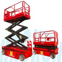 China High Quality 10m Electric Scissor Lift Platform Table 350kg Self-Propelled Hydraulic Aerial Work Table Electric Cargo Lift for sale