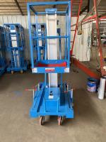China 8m Mobile Electric Double Mast Hydraulic Aluminum Alloy Vertical Man Lift Telescopic Man Lift for sale