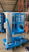 China Mobile Push Around Personal Lift Vertical Mast Lift Manual Electric 4m 150kgs  Portable One Man Lift for Sale for sale
