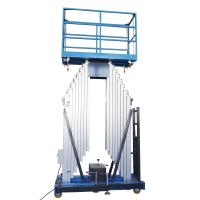 China 10m Battery or Manual Double Mast Vertical Lift Aluminum Lift Single Person Elevator Electric Lift Ladder for sale