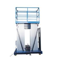 China 10m Battery or Manual Double Mast Vertical Lift Aluminum Lift Single Person Elevator Electric Lift Ladder for sale